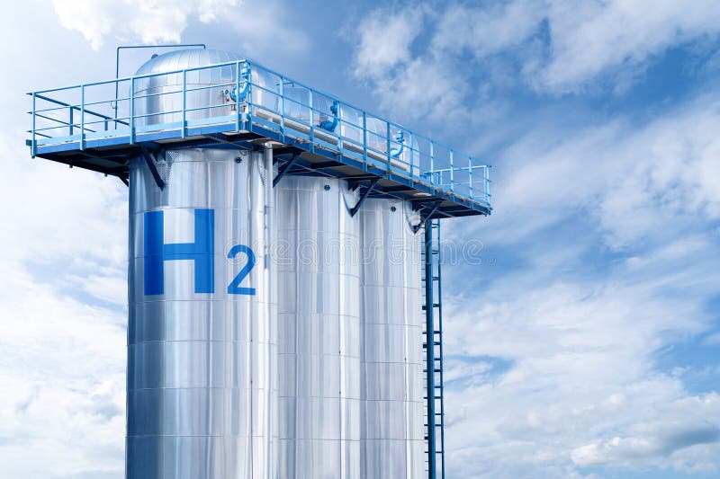 Hydrogen Factory with Energy Storage Concept Stock Image - Image of ...
