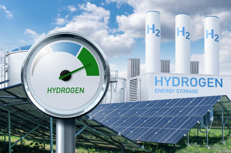 Hydrogen Factory with Energy Storage Concept. Green Hydrogen Production ...