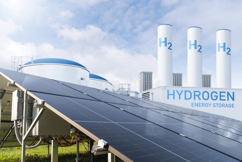Hydrogen Factory with Energy Storage Concept. Green Hydrogen Production ...