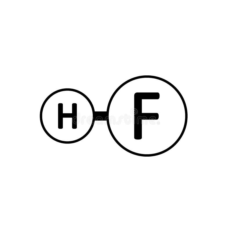 Hydrogen Fluoride Molecular Structure on White Background Stock ...