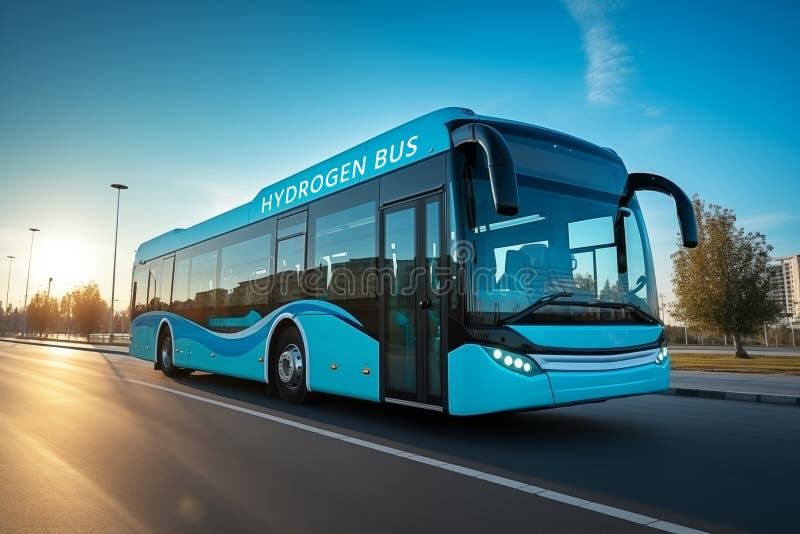 Hydrogen Fuel Cell Bus Concept Stock Photo - Image of transportation ...