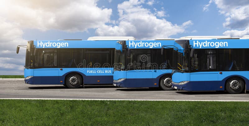 A hydrogen fuel cell buses stock image. Image of environment - 213948705