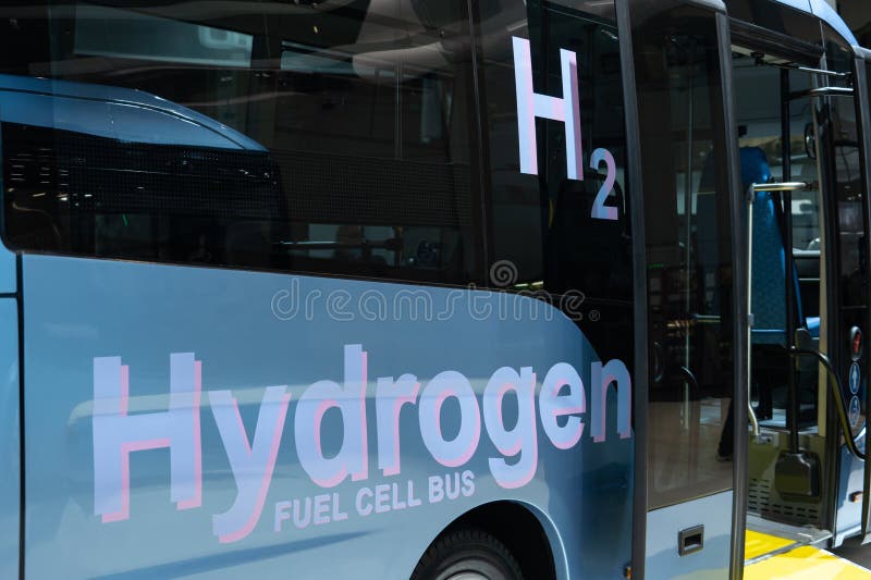 A Hydrogen Fuel Cell City Bus Concept. Clean Transportation Stock Photo ...
