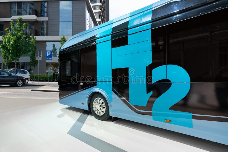 A Hydrogen Fuel Cell City Bus Concept. Clean Transportation Stock Photo ...