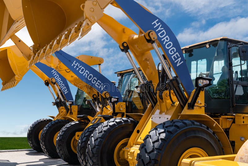Hydrogen Fuel Cell Construction Machines Stock Illustration - Illustration of excavator ...