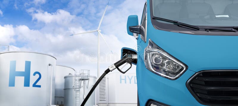 A Hydrogen Fuel Cell Delivery Van Concept. Clean Transportation Stock ...