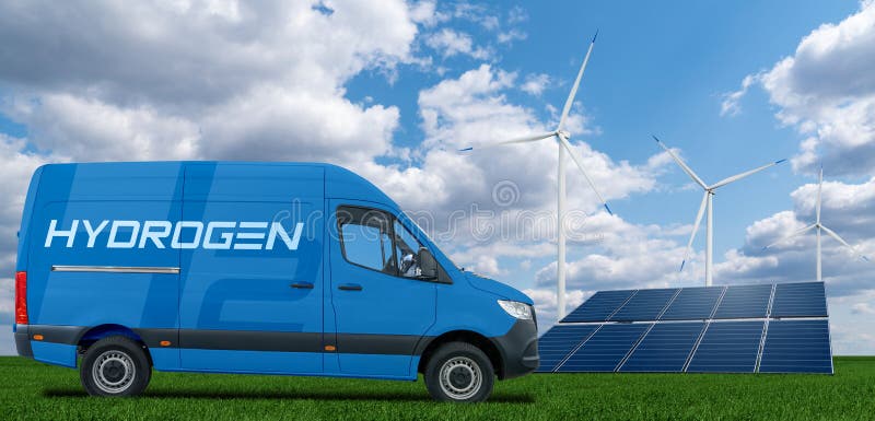 A Hydrogen Fuel Cell Delivery Van Concept. Clean Transportation Stock ...