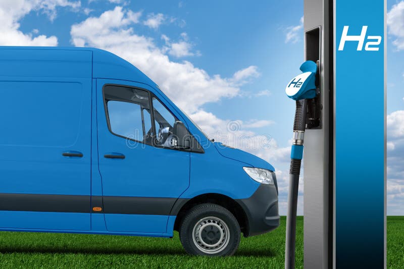 A Hydrogen Fuel Cell Delivery Van Concept. Clean Transportation Stock ...