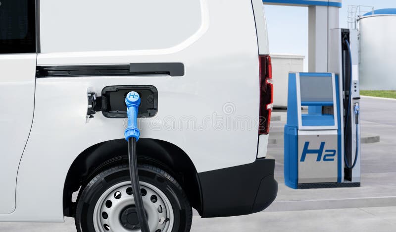 A Hydrogen Fuel Cell Delivery Van Concept. Clean Transportation Stock ...