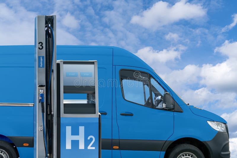 A Hydrogen Fuel Cell Delivery Van Concept. Clean Transportation Stock ...