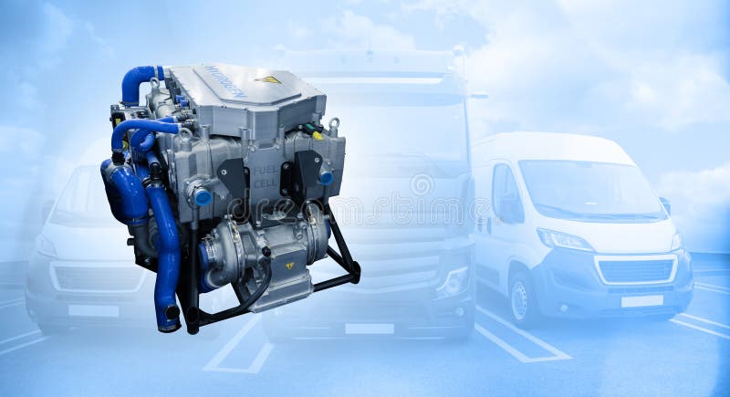 A Hydrogen Fuel Cell Bus with Filling Station Stock Image - Image of ...