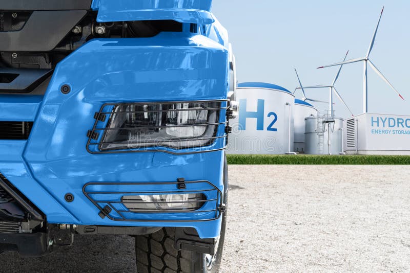 A Hydrogen Fuel Cell Semi Truck. Hydrogen Transportation Concept Stock ...