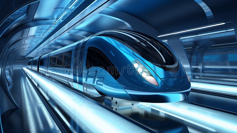 A Hydrogen Fuel Cell Train Concept Stock Image - Image of renewable ...