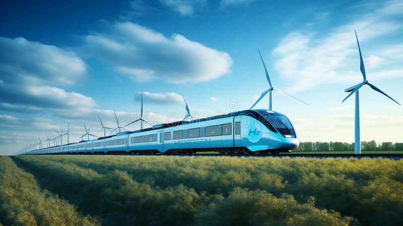 A Hydrogen Fuel Cell Train Concept Stock Image - Image of ...