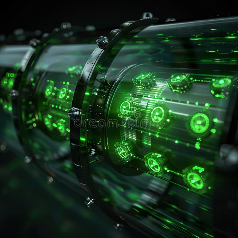 Hydrogen Fuel Cells Close-Up Stock Illustration - Illustration of ...