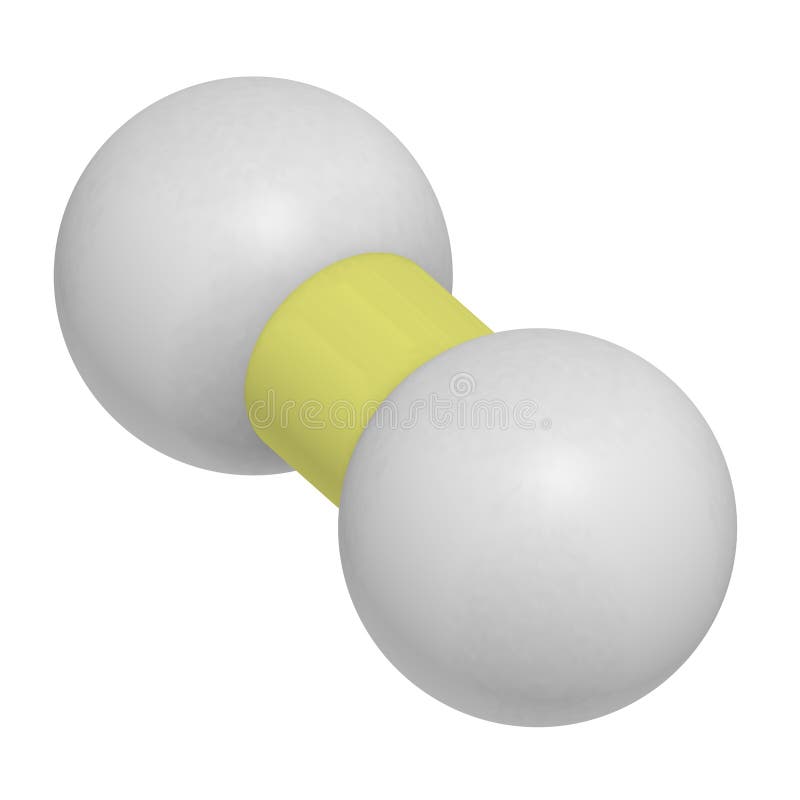 Hydrogen Gas H2 Molecule. 3D Rendering. Stock Illustration ...