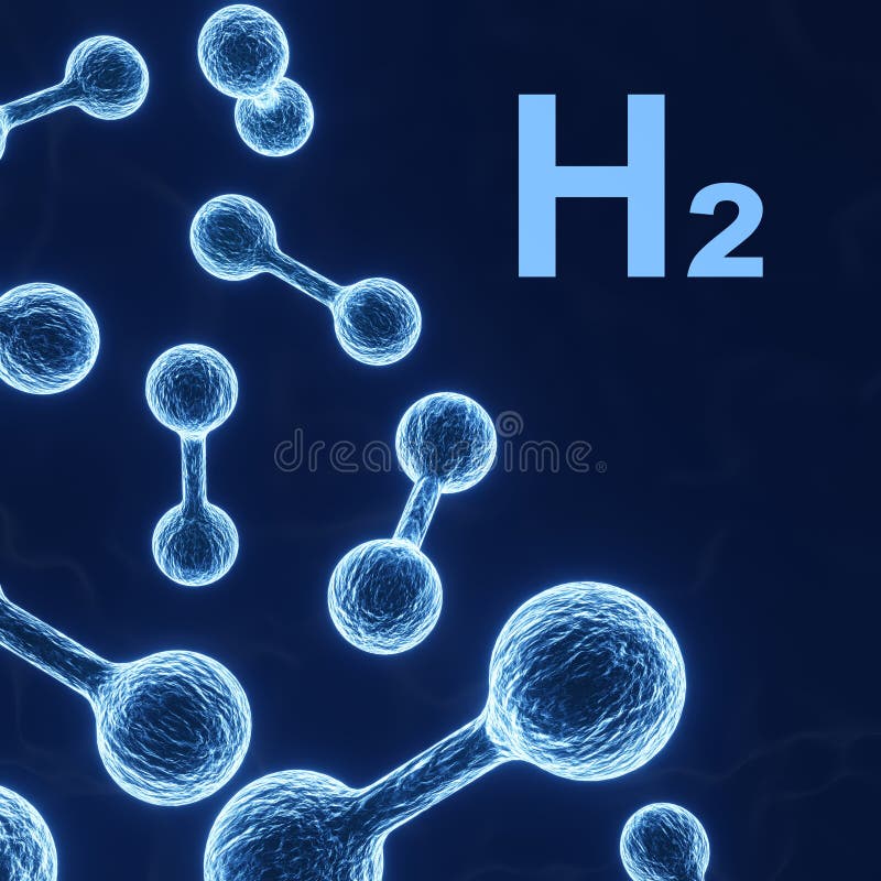 Hydrogen H2 Molecule Model. Clean Energy Concept Stock Image - Image of ...