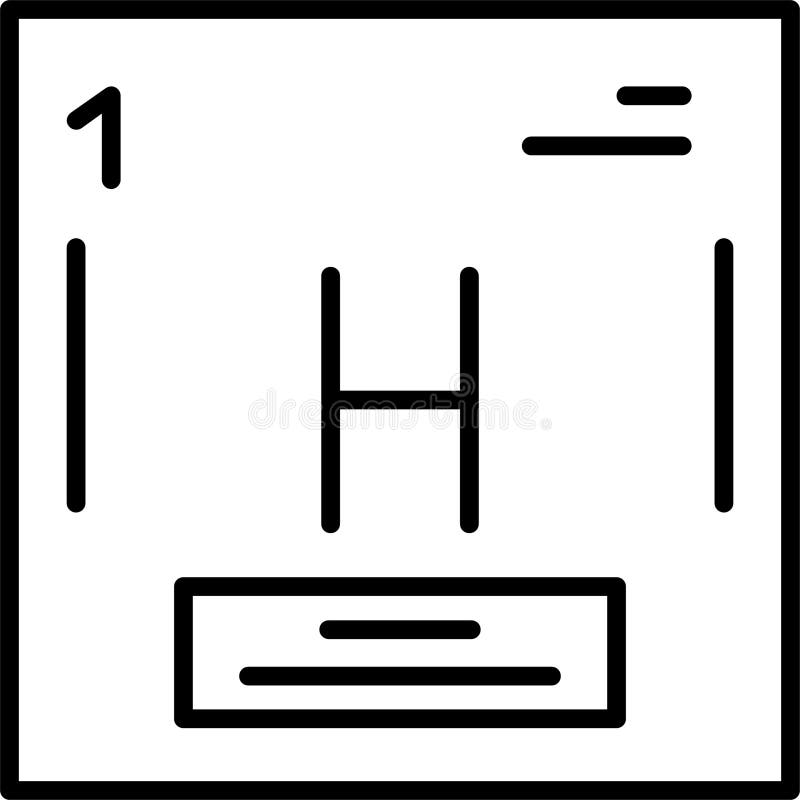 Hydrogen Icon Minimal Black Linear Style Design Stock Vector ...