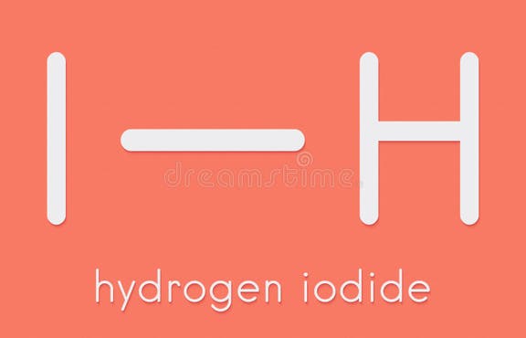 Hydrogen Iodide HI Molecule. Skeletal Formula. Stock Illustration ...