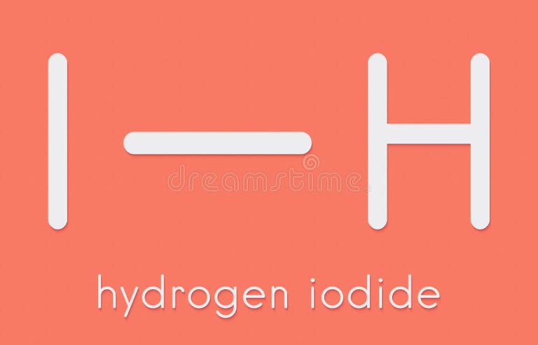 Hydrogen Iodide HI Molecule. Skeletal Formula. Stock Illustration ...