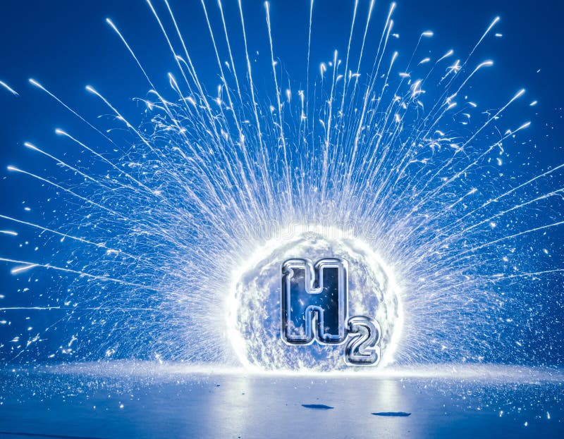 Hydrogen Molecule Exploding Stock Illustration - Illustration of ...