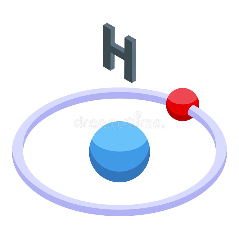 Hydrogen Molecule Icon Isometric Vector. Process H2 Stock Illustration ...