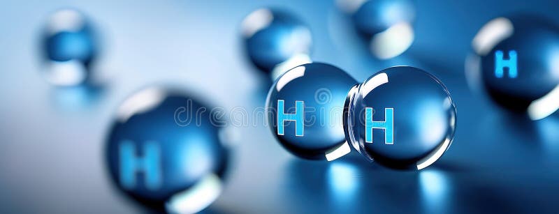 Hydrogen Molecules Floating in a Scientific Illustration. Stock Photo ...
