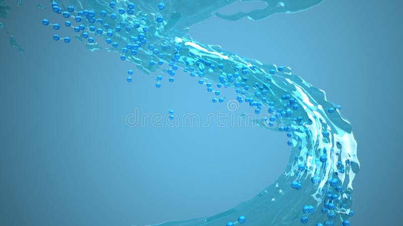 H2 Molecules Liquid Swirl stock illustration. Illustration of future ...