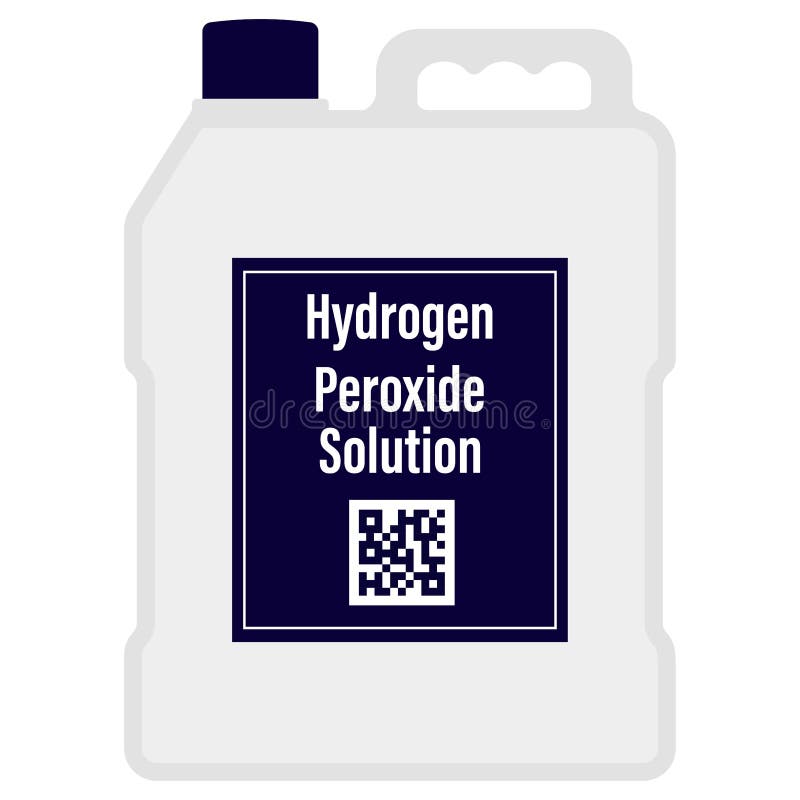Hydrogen Peroxide in a Big Plastic Bottle with QR Code Stock ...