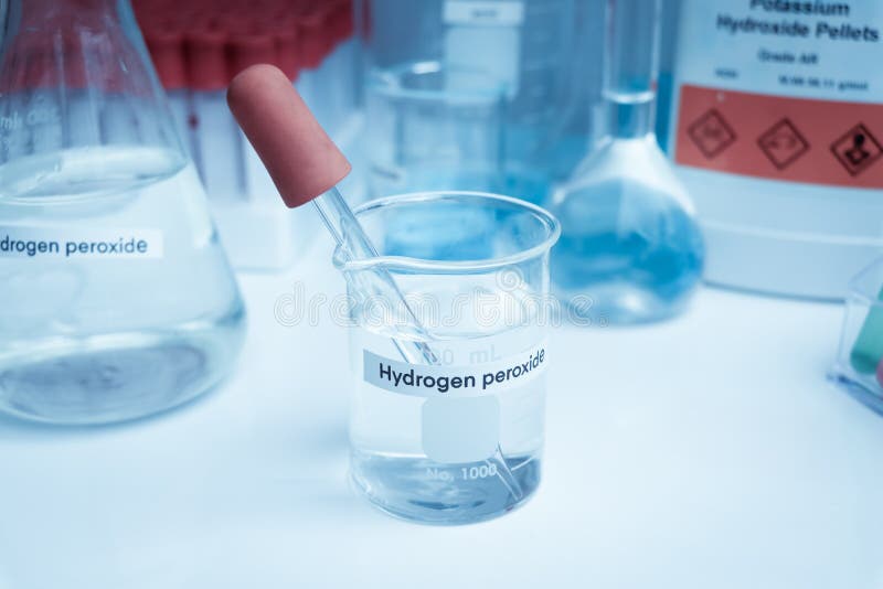 Hydrogen Peroxide in Glass, Chemical in the Laboratory Stock Photo ...