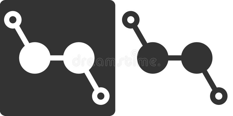 Hydrogen Peroxide H2O2 Molecule, Flat Icon Style. Atoms Shown As ...