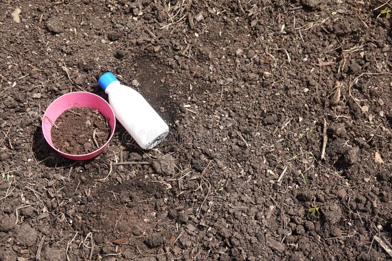 Hydrogen Peroxide for Soil Testing in the Vegetable Garden Stock Image ...