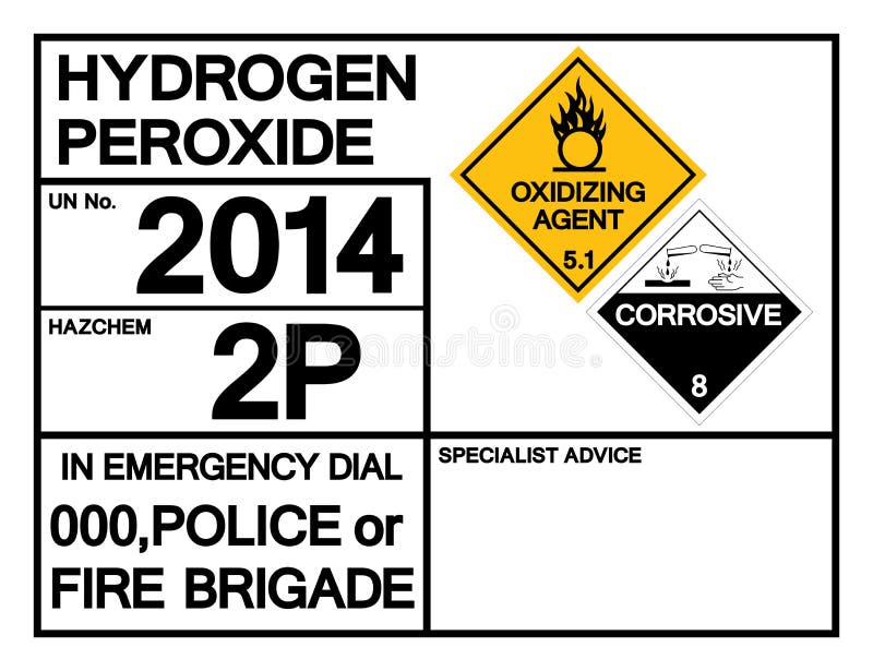 Hydrogen Peroxide UN2014 Symbol Sign, Vector Illustration, Isolate on ...