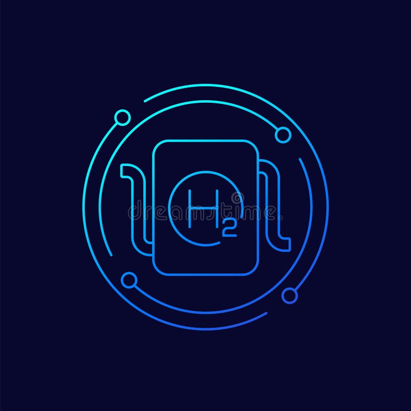 Hydrogen Power System Icon, H2 Energy Source Stock Vector ...