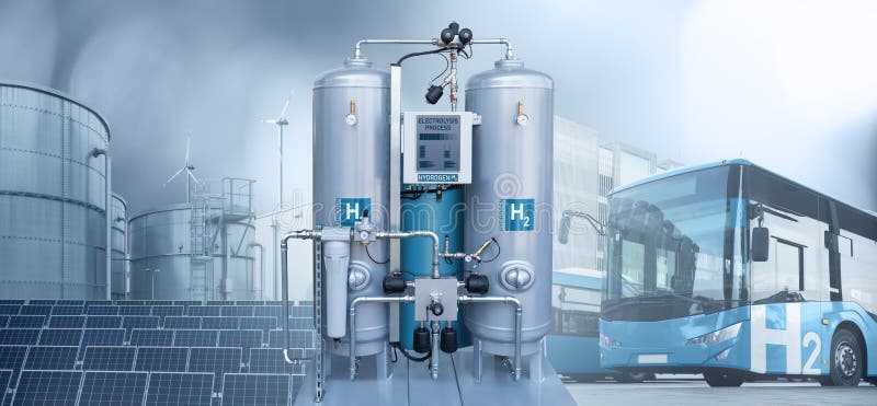 Hydrogen Production from Renewable Energy Stock Image - Image of fuel ...
