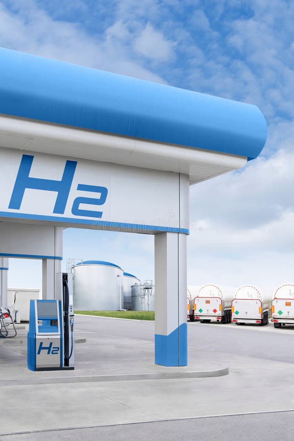 Hydrogen Refueling Station with Gas Storage. Stock Photo - Image of ...