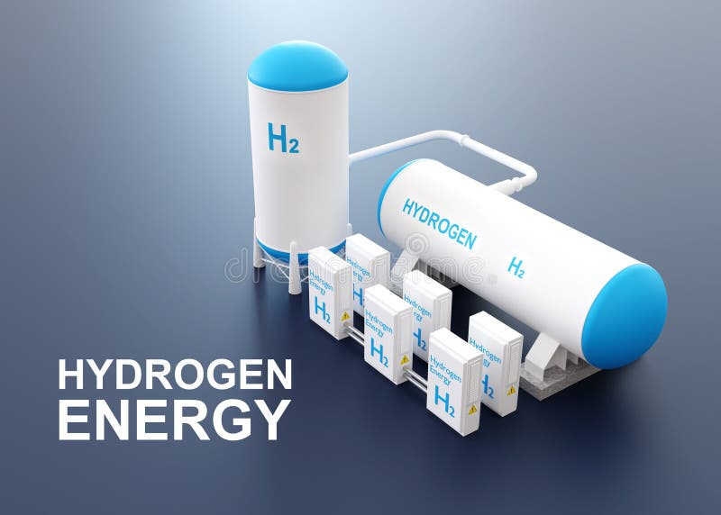Hydrogen Renewable Energy Production. Hydrogen Gas for Clean Electricity Stock Illustration ...