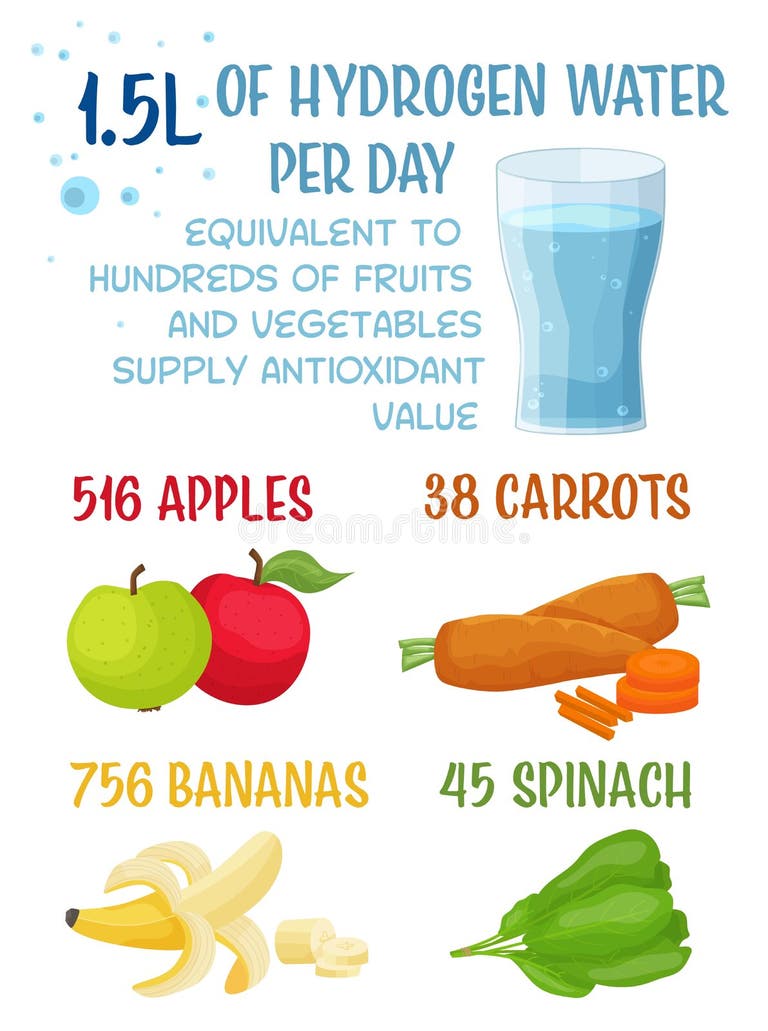 Benefits Drinking Water Vector Infographics Stock Illustrations 12