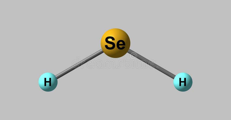 Hydrogen Selenide Molecular Structure Isolated on White Stock ...