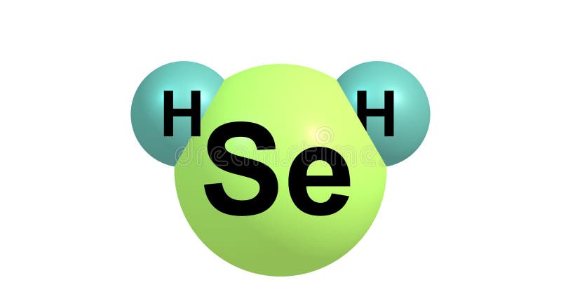 Hydrogen Selenide Molecular Structure Isolated on White Stock ...