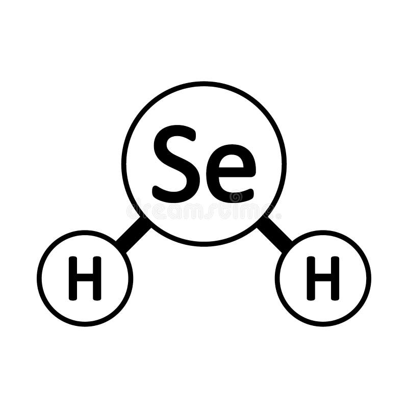 Hydrogen Selenide Molecular Structure Isolated on White Stock ...