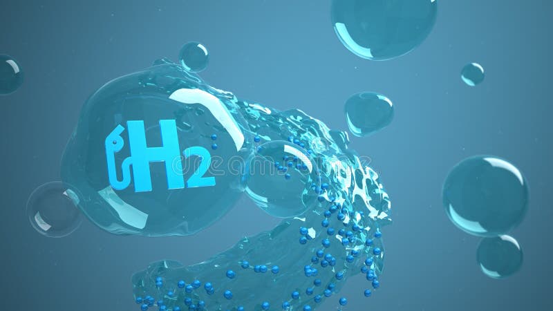 Hydrogen Station Liquid Bubbles H2 Molecules Stock Illustration ...