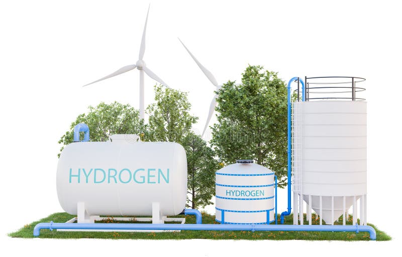 Hydrogen Storage in Green Environments Stock Illustration ...