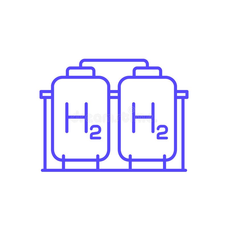 Hydrogen Storage Icon, Industrial H2 Gas Tanks Stock Illustration ...