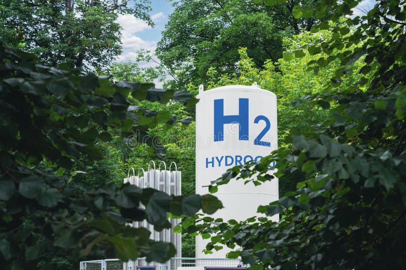 Hydrogen Storage Tank in a Forest. Stock Photo - Image of electric ...