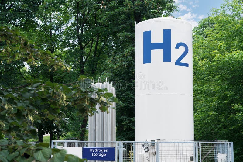 Hydrogen Storage Tank in a Forest. Stock Image - Image of source ...