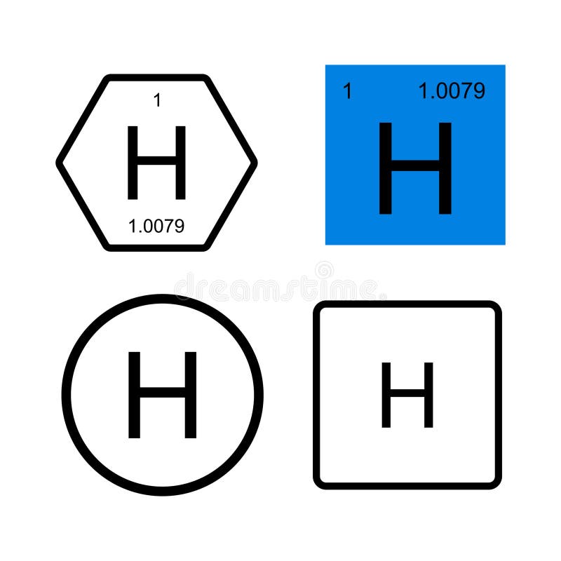 Hydrogen Symbol Hexagon Frame Stock Illustration - Illustration of ...