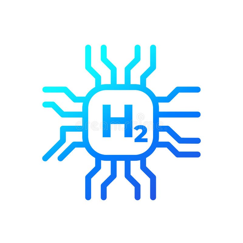 Hydrogen Synthesis Icon on White Stock Vector - Illustration of ...
