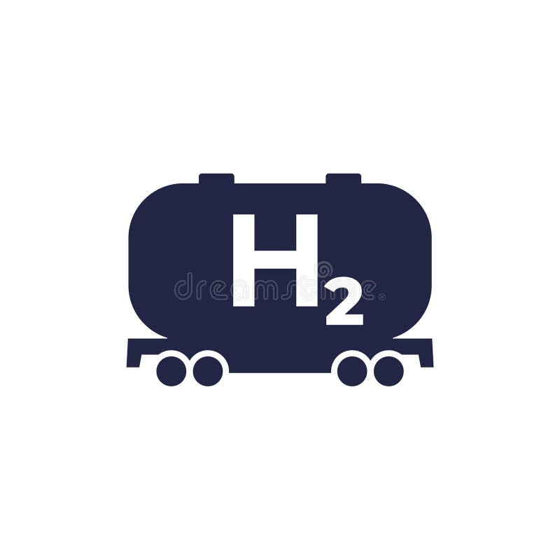 Hydrogen Tank Wagon Icon on White Stock Vector - Illustration of ...