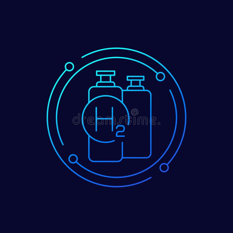 Hydrogen Tanks Icon, H2 Storage Line Art Stock Illustration ...